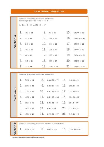 Number Year 6 Block 2 Week 4 Short And Long Division Teaching Resources