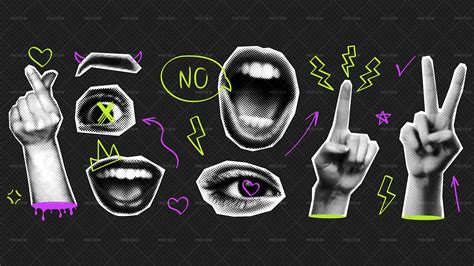 8 Halftone Vector Element Graphics Motion Array