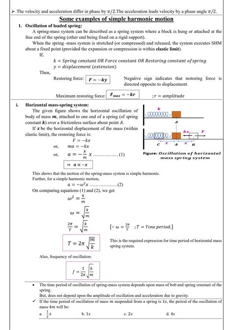 Simple Harmonic Motion Simplified Note