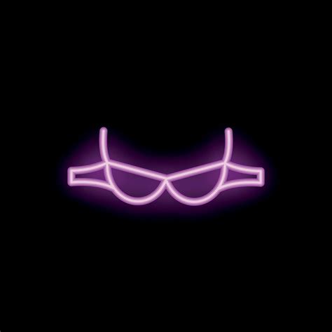 Neon Pink Bra Sign Shining On Black Background Vector Art At Vecteezy