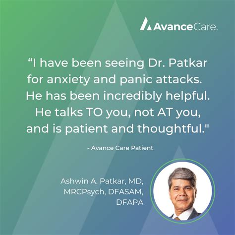 Dr Ashwin A Patkar Md Mrcpsych Dfasam Dfapa Chief Of Avance