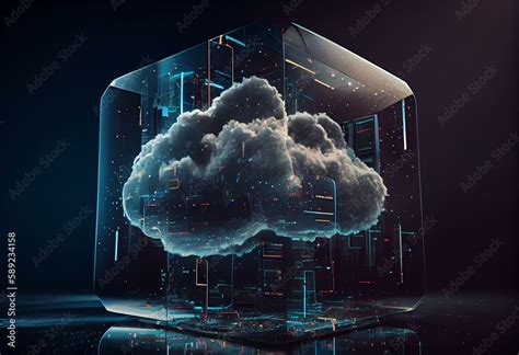 Cloud Technology Computing Concept Big Database Data Center Concept