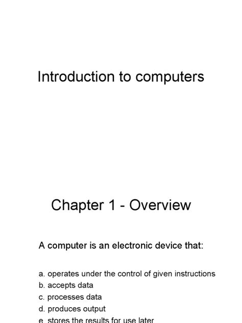 Introduction To Computers Pdf Computer Data Storage Random Access