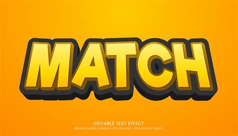 Premium Vector Match Text Effect Template With Minimalist Style And