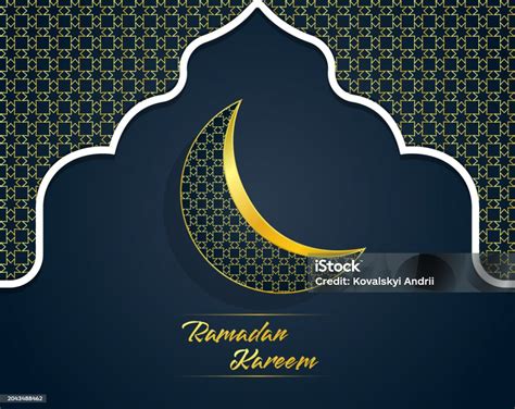 라마단 카림 이슬람 인사말 카드입니다 황금 달과 램프 벡터 일러스트 레이 션 0명에 대한 스톡 벡터 아트 및 기타 이미지 0명 Ramadan Kareem 공휴일