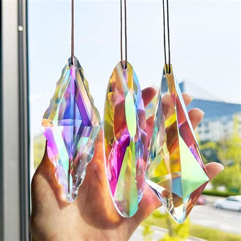 3 Pack 5 Large Crystal Prisms Suncatchers For Windows