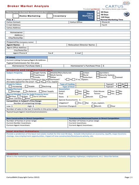 Sample Broker Market Analysis Fill And Sign Printable Template Online US Legal Forms