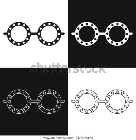 Round Circle Glasses Frame Outline Line Stock Vector Royalty Free 2470078173 Shutterstock