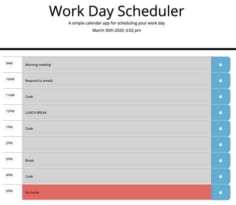 Github Tiffanycaseywork Day Scheduler This Is A Calendar Application That Allows The User To