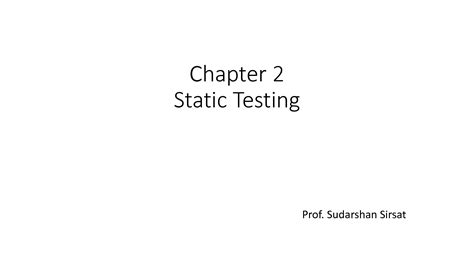 SOLUTION Chapter Static Testing Techniques Studypool