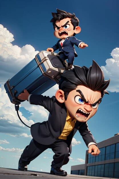 Premium Ai Image 3d Chibi A Cartoon Character Is Carrying A Suitcase