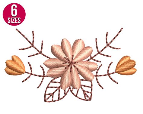 Boho Flower Embroidery Design Floral Machine Embroidery File Instant