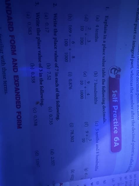 Whole Part Or Integral Part Whereas The Number After The Decimal Point I