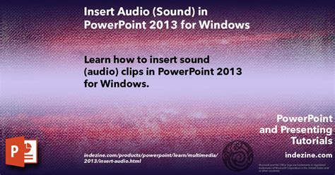 insert online audio sound in powerpoint 2013 for windows