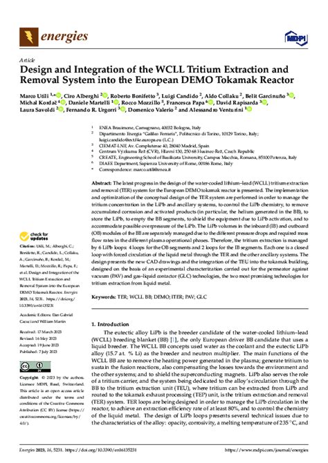 Pdf Design And Integration Of The Wcll Tritium Extraction And Removal System Into The European