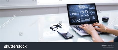 Digital Data Technology Kpi Business Dashboard Stock Photo