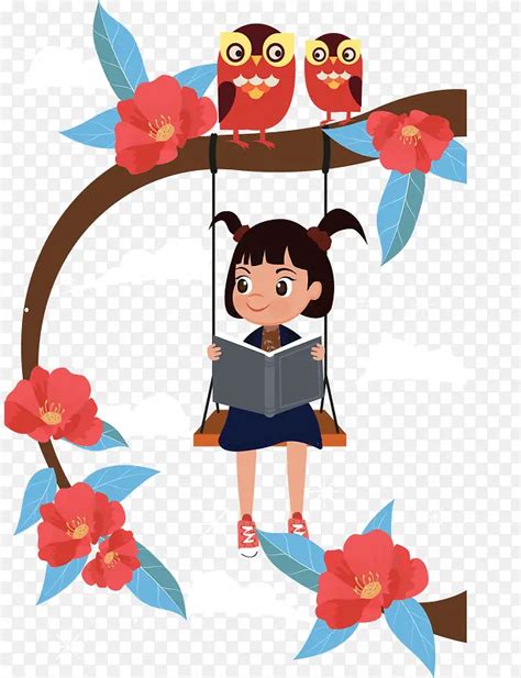 红色花朵荡秋千女孩png图片素材下载图片编号yermprgq 免抠素材网