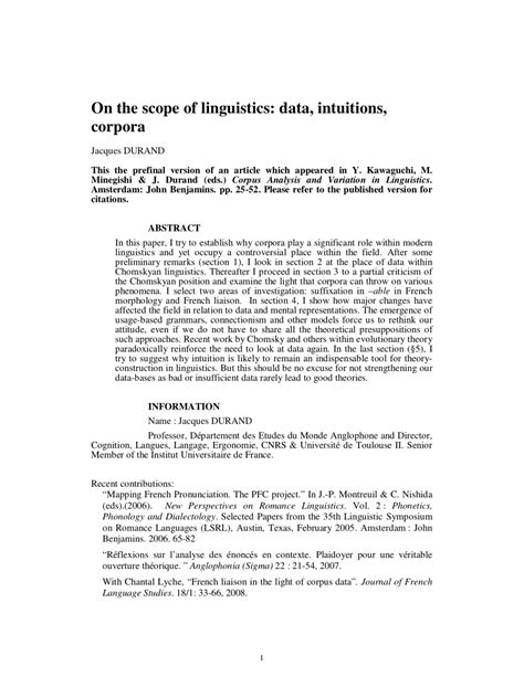 pdf on the scope of linguistics data intuitions corpora