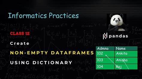 Informatics Practices Pythonpandas Dataframe Way To Create