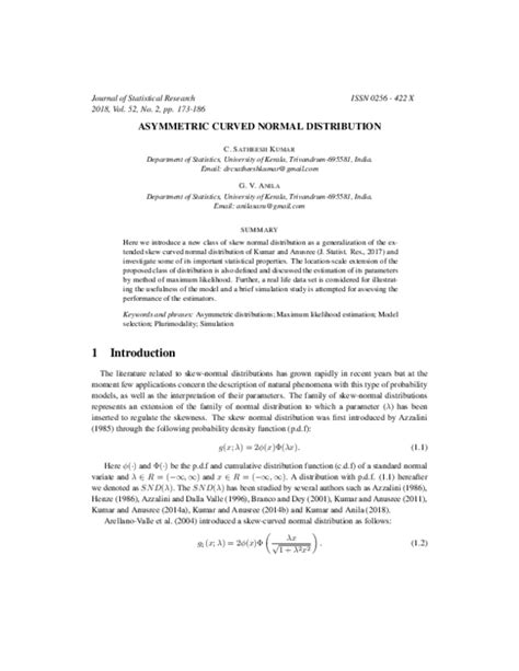 Pdf Asymptotic Curved Normal Distribution