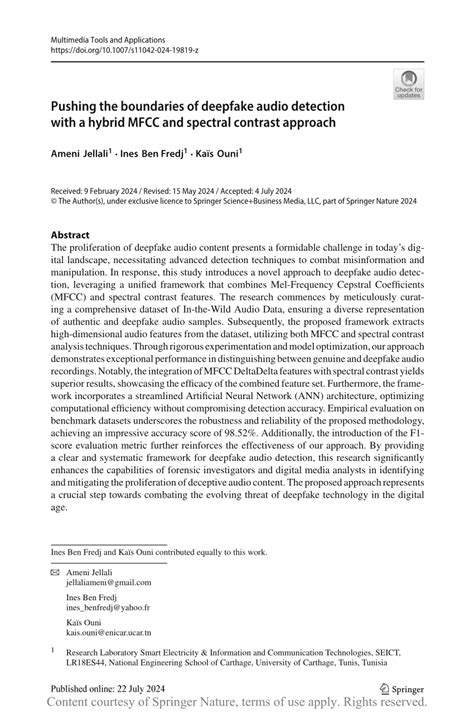 Pushing The Boundaries Of Deepfake Audio Detection With A Hybrid Mfcc