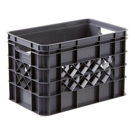 Grey Modular Stackable Crates The Container Store