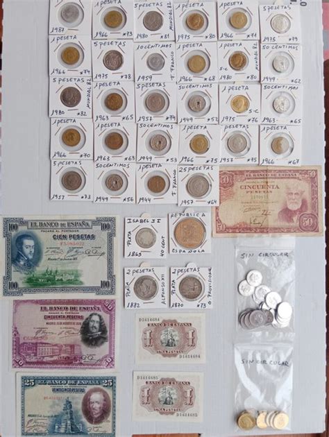 Espagne Lote De 62 Monedas Y 6 Billetes 1870 1987 Catawiki
