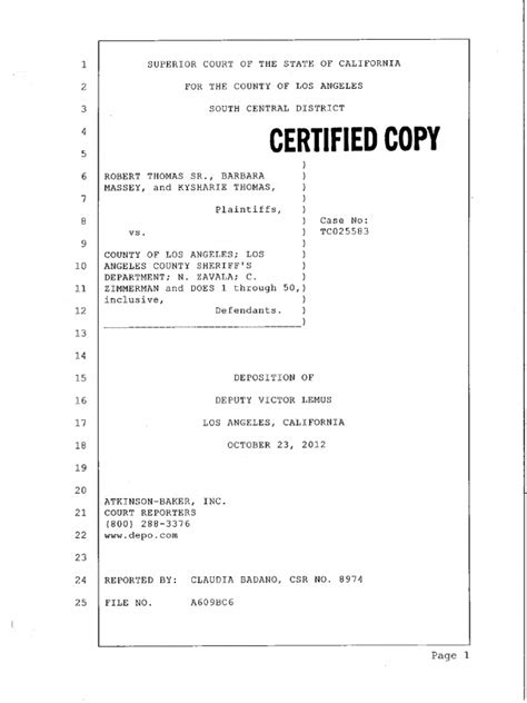 Deposition Transcript Of Victor Lemus Pdf Deposition Law Justice