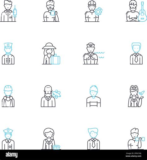 Customer Profiling Linear Icons Set Segmentation Demographics Psychographics Behavior