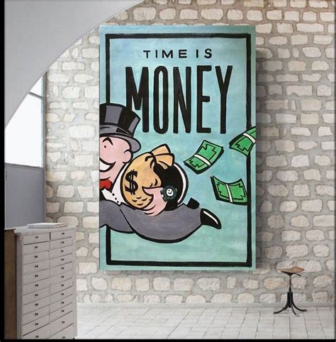 Time Is Money Canvas Painting Graffiti Wall Art Pop Art