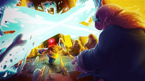 Undertale Frisk Sans Fighting Hd Wallpaper Wallpaper Flare