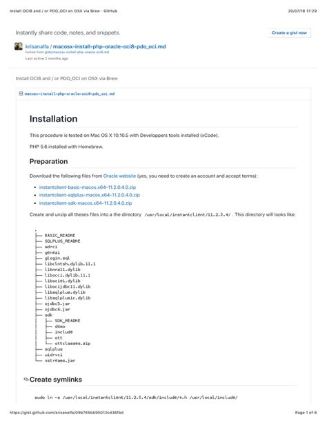 install oci8 and or pdo oci on osx via brew github pdf zip file