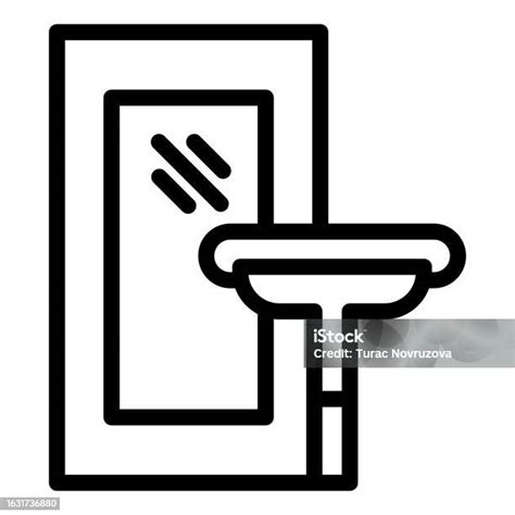 창문 라인 아이콘을 씻기 위한 걸레 흰색으로 분리된 가정용 벡터 그림 및 앱을 위해 설계된 깔끔한 윤곽선 스타일 Eps 10 가사 집안일에 대한 스톡 벡터 아트 및 기타