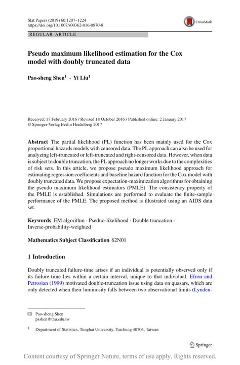 Pseudo Maximum Likelihood Estimation For The Cox Model With Doubly