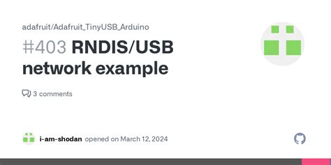 Rndisusb Network Example · Issue 403 · Adafruitadafruittinyusb