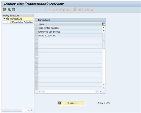 Custselfiaa Sap Tcode Customizing Of Selection Tool