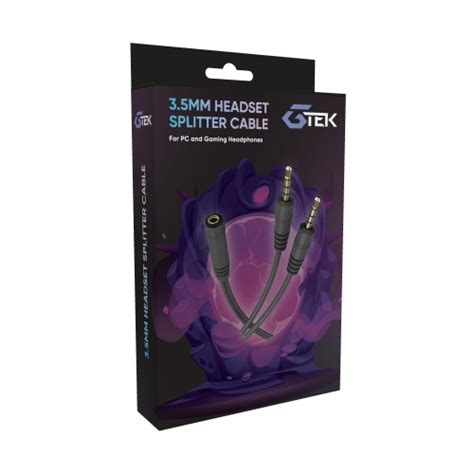 Gtek 3 5mm Headset Splitter Cable For Pc And Gaming Headphones