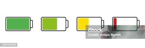 배터리 잔량 충전 아이콘 세트 배터리 전원 표시기 기호 모음 고립 된 벡터 일러스트 레이 션 0명에 대한 스톡 벡터 아트 및 기타 이미지 Istock