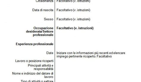 Curriculum Vitae Format Europass Word Sample Europass Curriculum Vitae 6 Documents In Pdf Word