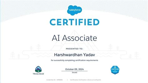 Harshwardhan Yadav On Linkedin Salesforce Trailhead Ai Associate