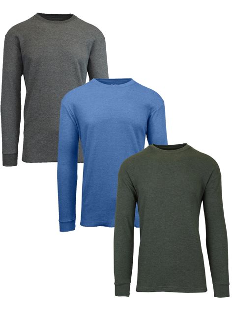 3 Pack Mens Long Sleeve Thermal Shirts S 5xl