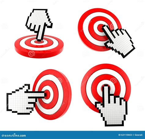 Mouse Finger Cursor Pointing At The Target Stock Illustration Illustration Of Pixel Center