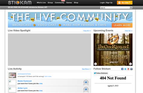 Stickam Live Streaming Video Sharing App Chat To Strangers