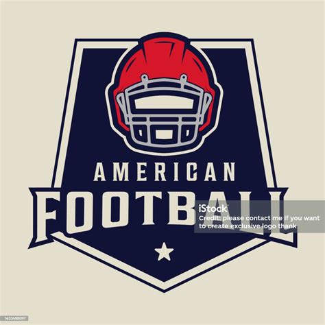 미식 축구 엠블럼 로고 벡터 일러스트레이션 템플릿 아이콘 그래픽 디자인 헬멧 기호 또는 배지가 있는 클럽 또는 리그 개념의 상징 스포츠 Championship에 대한 스톡