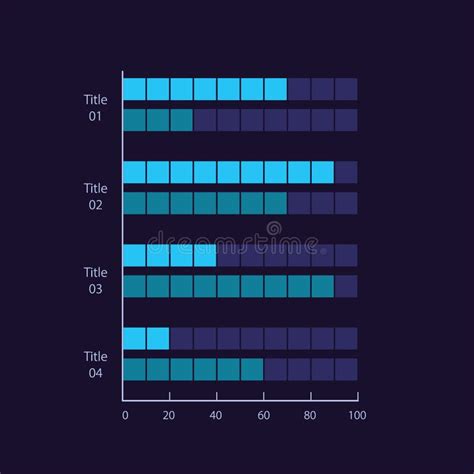 Clustered Infographic Chart Design Template For Dark Theme Stock Vector