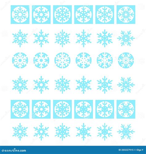 Vector Illustration Of Set Of Different Shapes Snowflakes Stock Vector Illustration Of Poster
