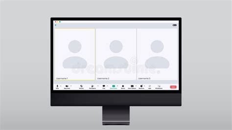 Video Conference Call Interface Vector Template Online Communication