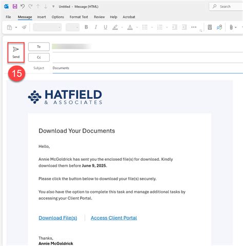 Composing A New Secure Message From The Outlook® Plug In Safesend