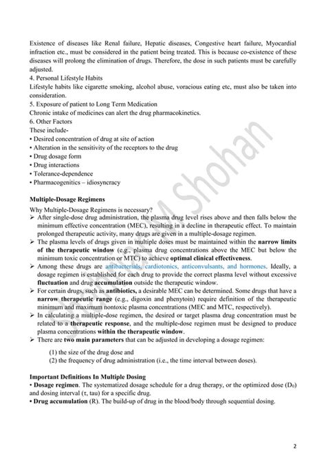 Designing Of Dosage Regimen And Multiple Dosage Regimens Pdf