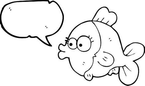 재미 있는 손으로 그린 연설 거품 큰 예쁜 눈을 가진 만화 물고기 귀여운에 대한 스톡 벡터 아트 및 기타 이미지 귀여운